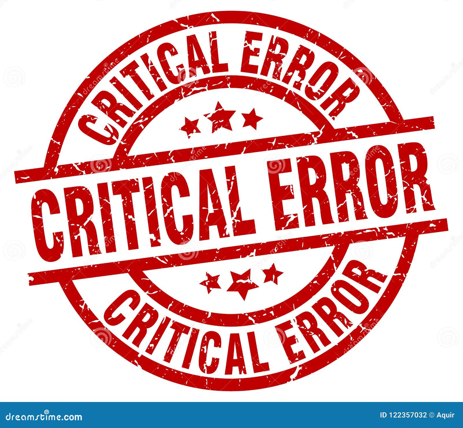 Critical error stamp stock vector. Illustration of insignia - 122357032