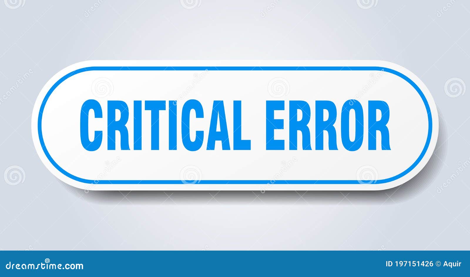 Critical error sticker. stock vector. Illustration of website - 197151426