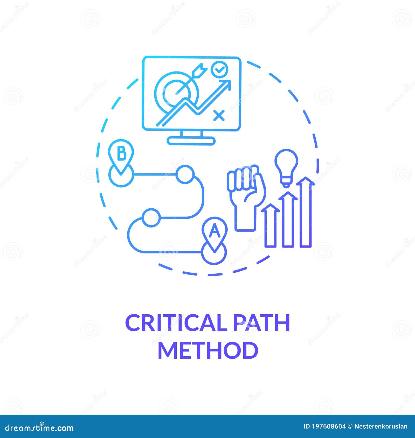 Critical Path Method Concept Icon Stock Vector - Illustration of ...