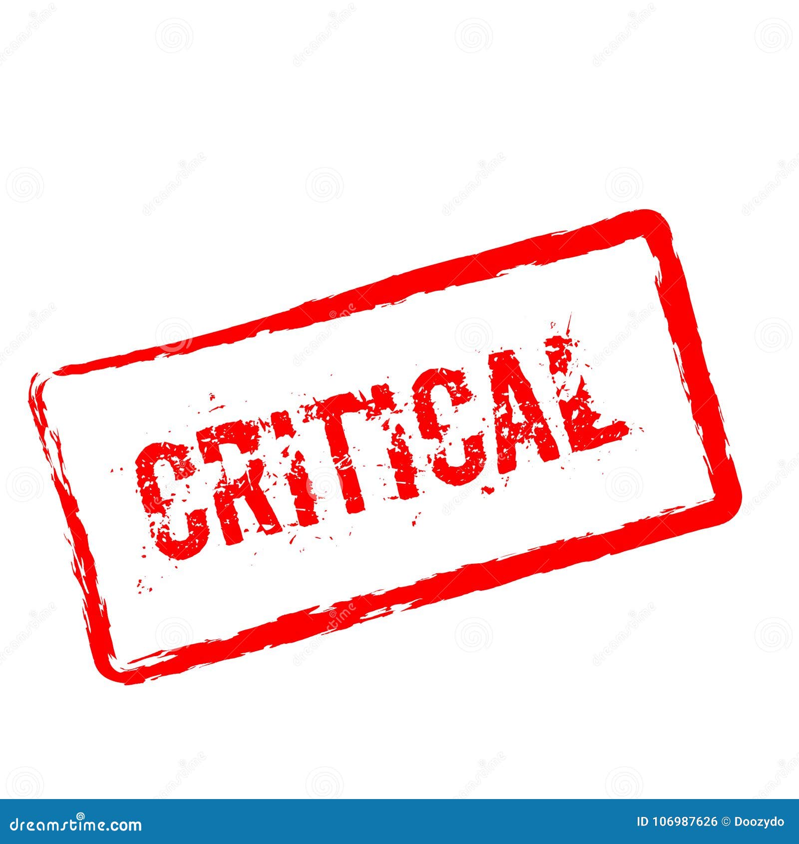 Critical Red Rubber Stamp Isolated on White. Stock Vector ...