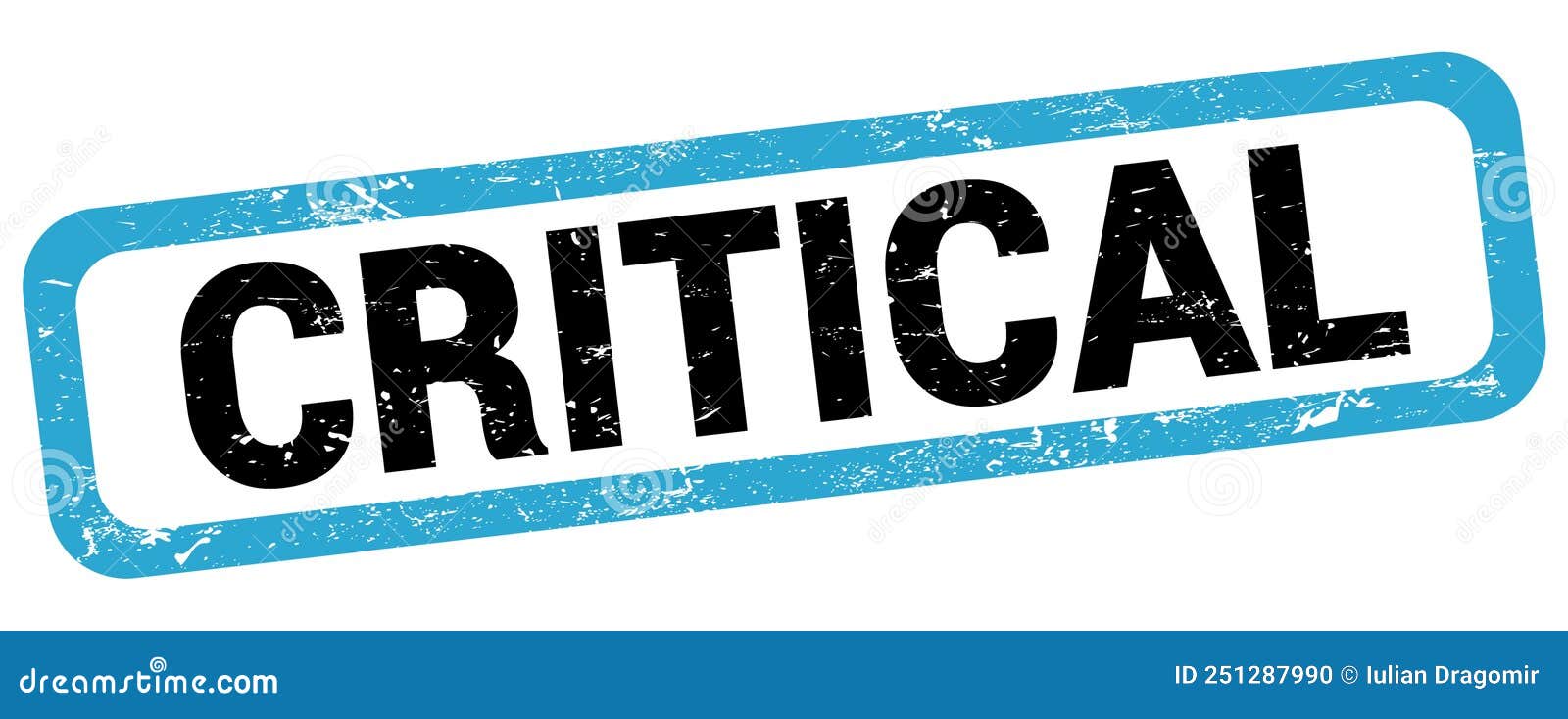 CRITICAL Text Written on Blue-black Rectangle Stamp Stock Illustration ...