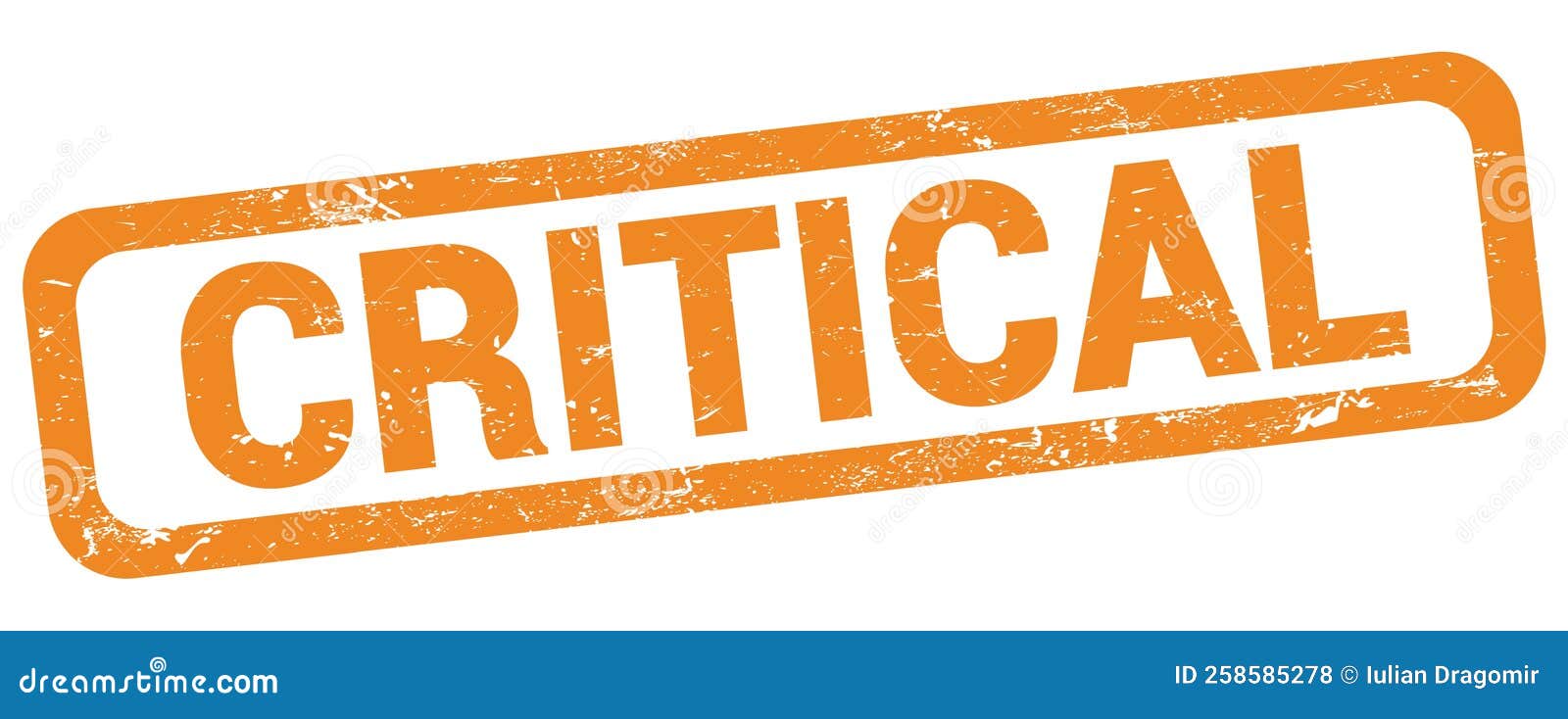 CRITICAL Text Written on Orange Rectangle Stamp Stock Illustration ...