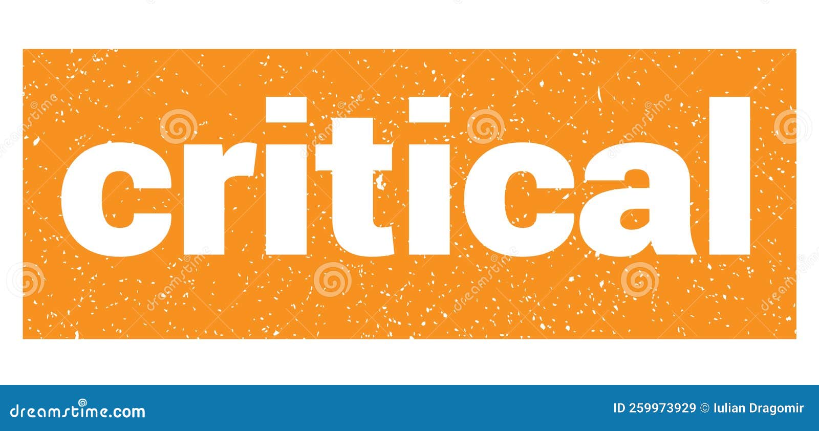 Critical Text Written on Orange Stamp Sign Stock Illustration ...
