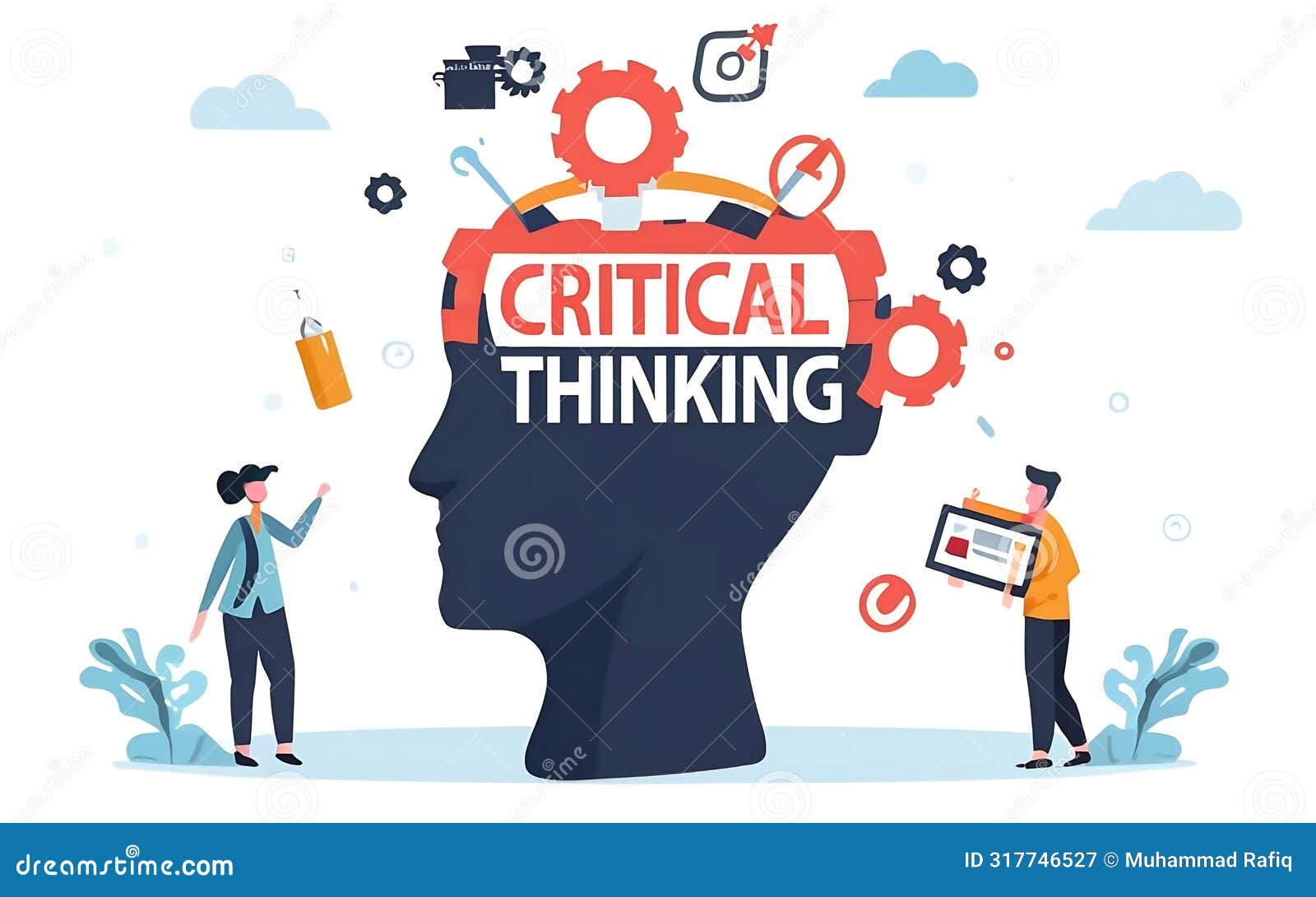 An Illustration of the Term Critical Thinking Stock Illustration ...