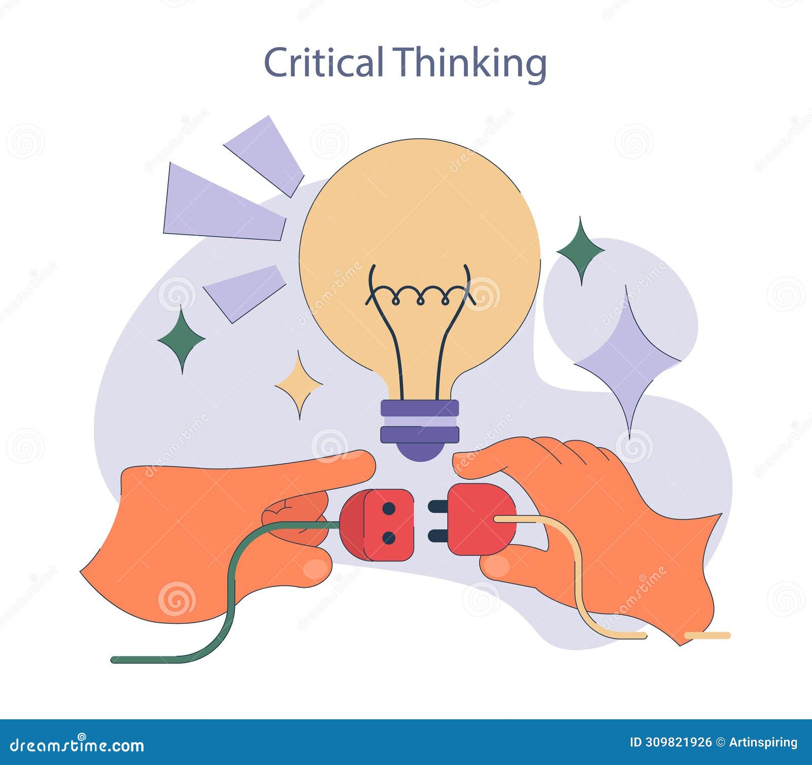 Critical Thinking concept. stock vector. Illustration of solution ...