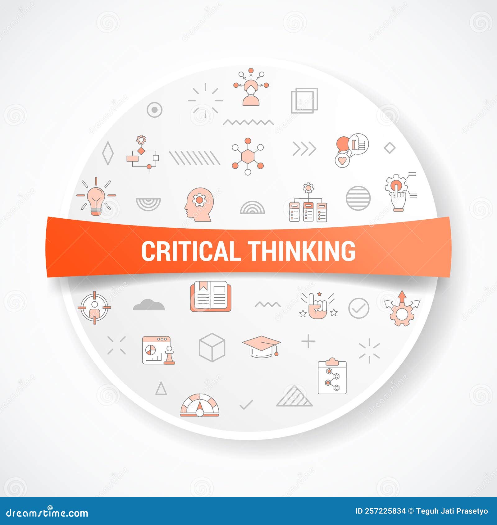 Critical Thinking Concept with Icon Concept with Round or Circle Shape ...