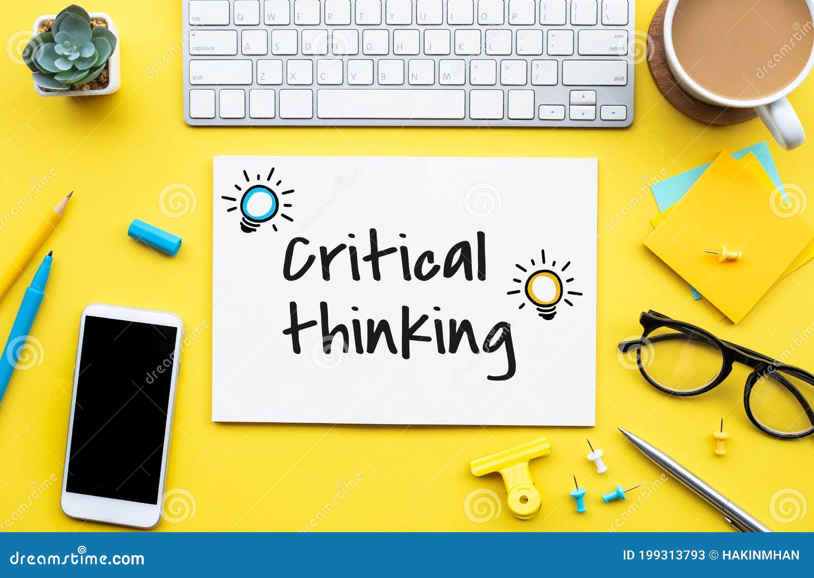 Critical Thinking Concepts with Text on Worktable Stock Image - Image ...