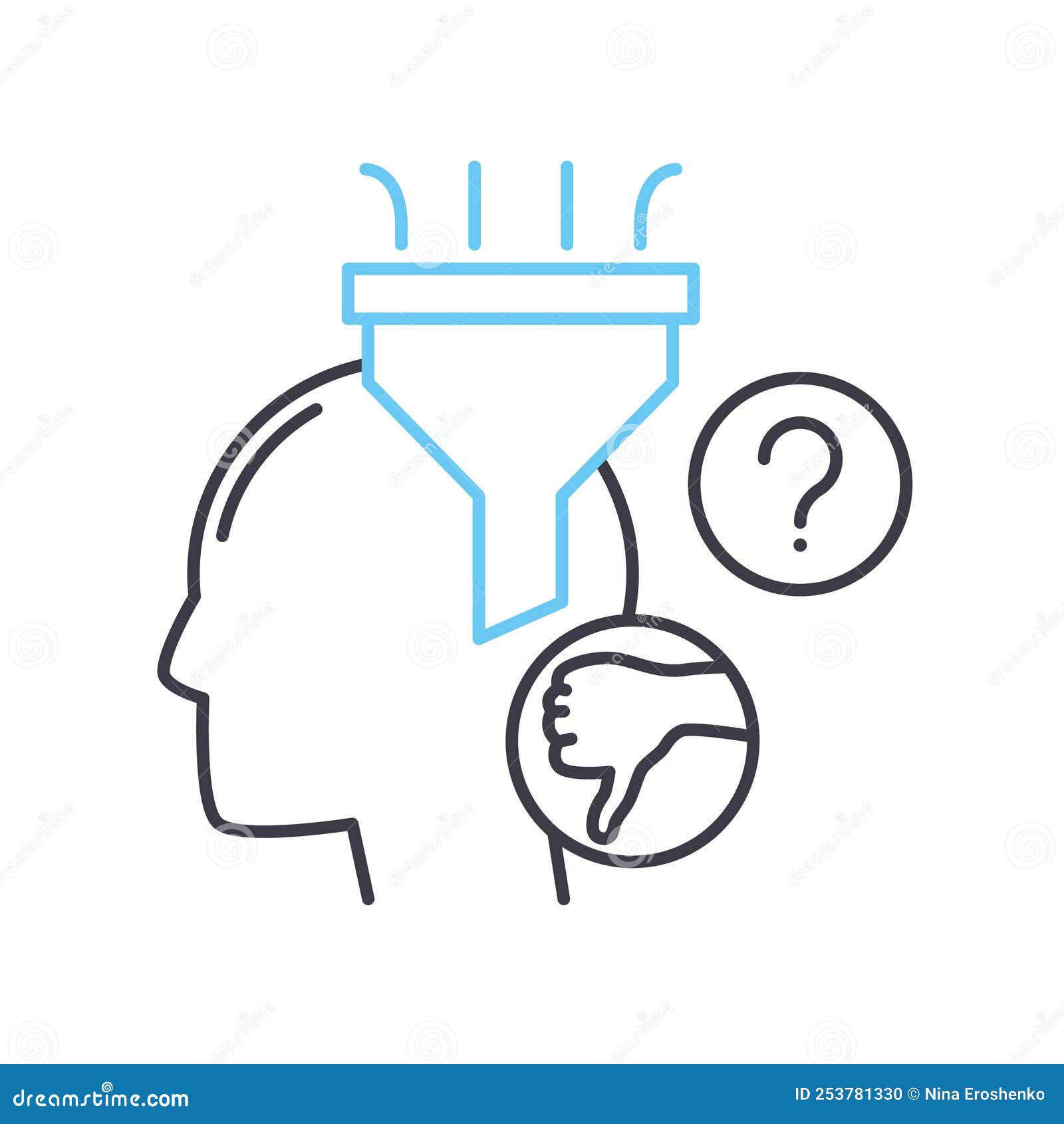 Critical Thinking Line Icon, Outline Symbol, Vector Illustration ...