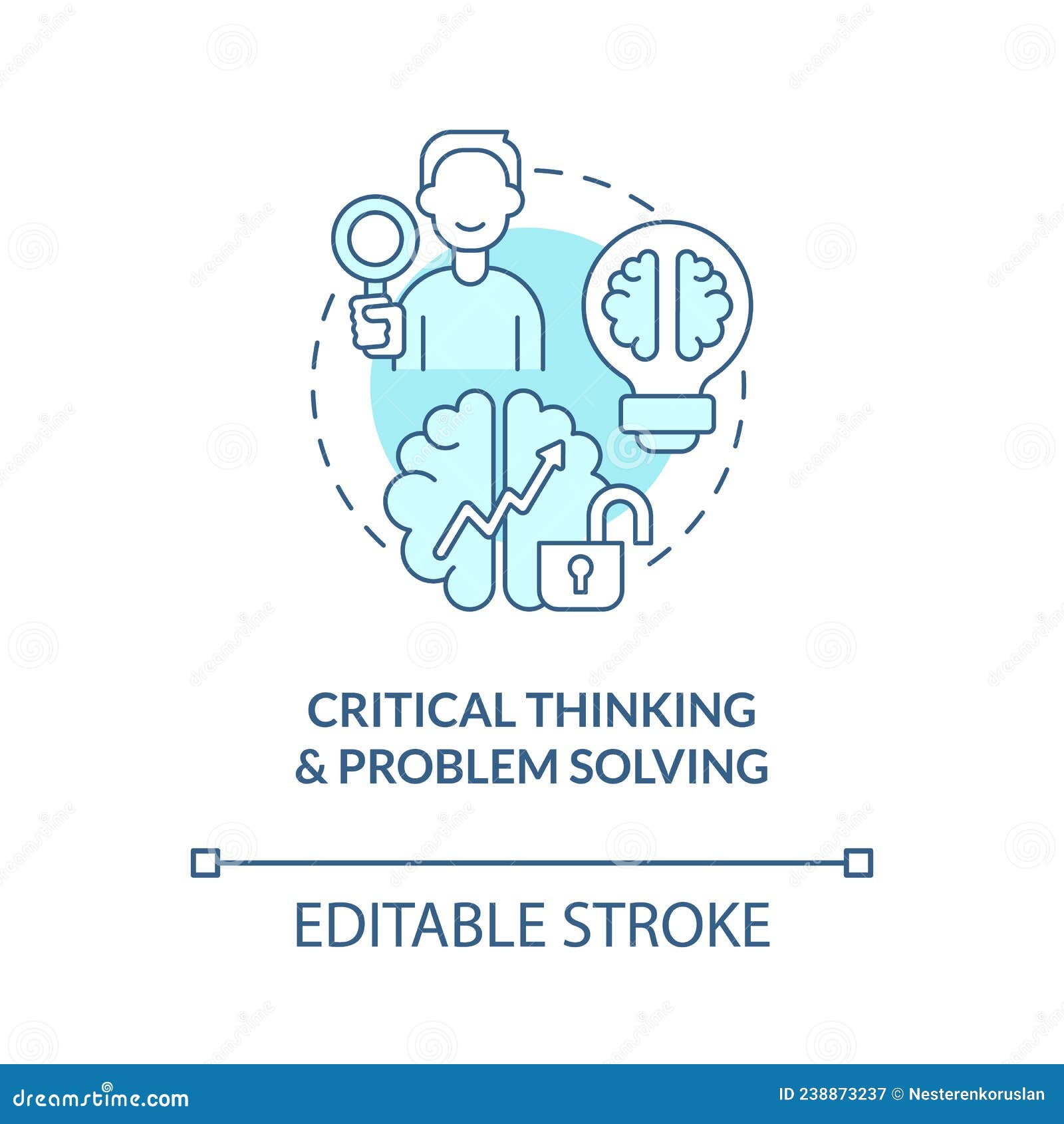 Critical Thinking and Problem Solving Turquoise Concept Icon Stock ...