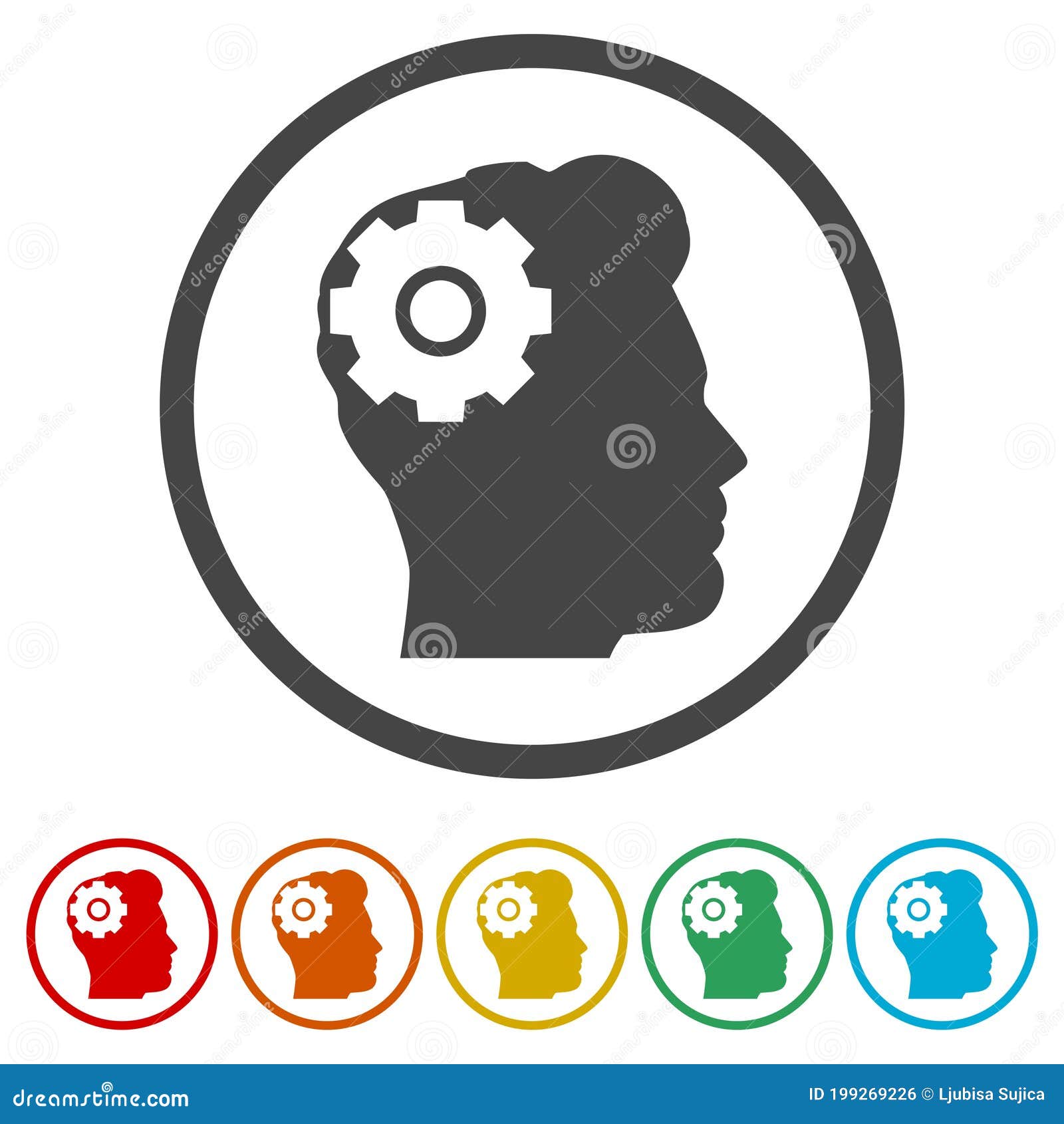 Critical Thinking Ring Icon, Color Set Stock Vector - Illustration of ...