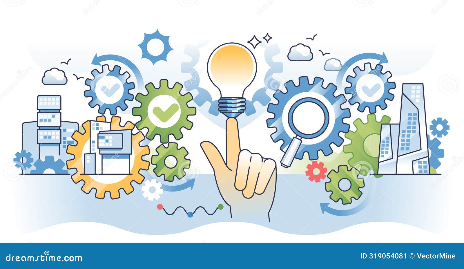 Critical Thinking Skills for Effective Work Solution Outline Hands Concept Stock Vector ...