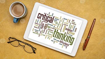 Critical Thinking Word Cloud on Tablet Stock Illustration ...