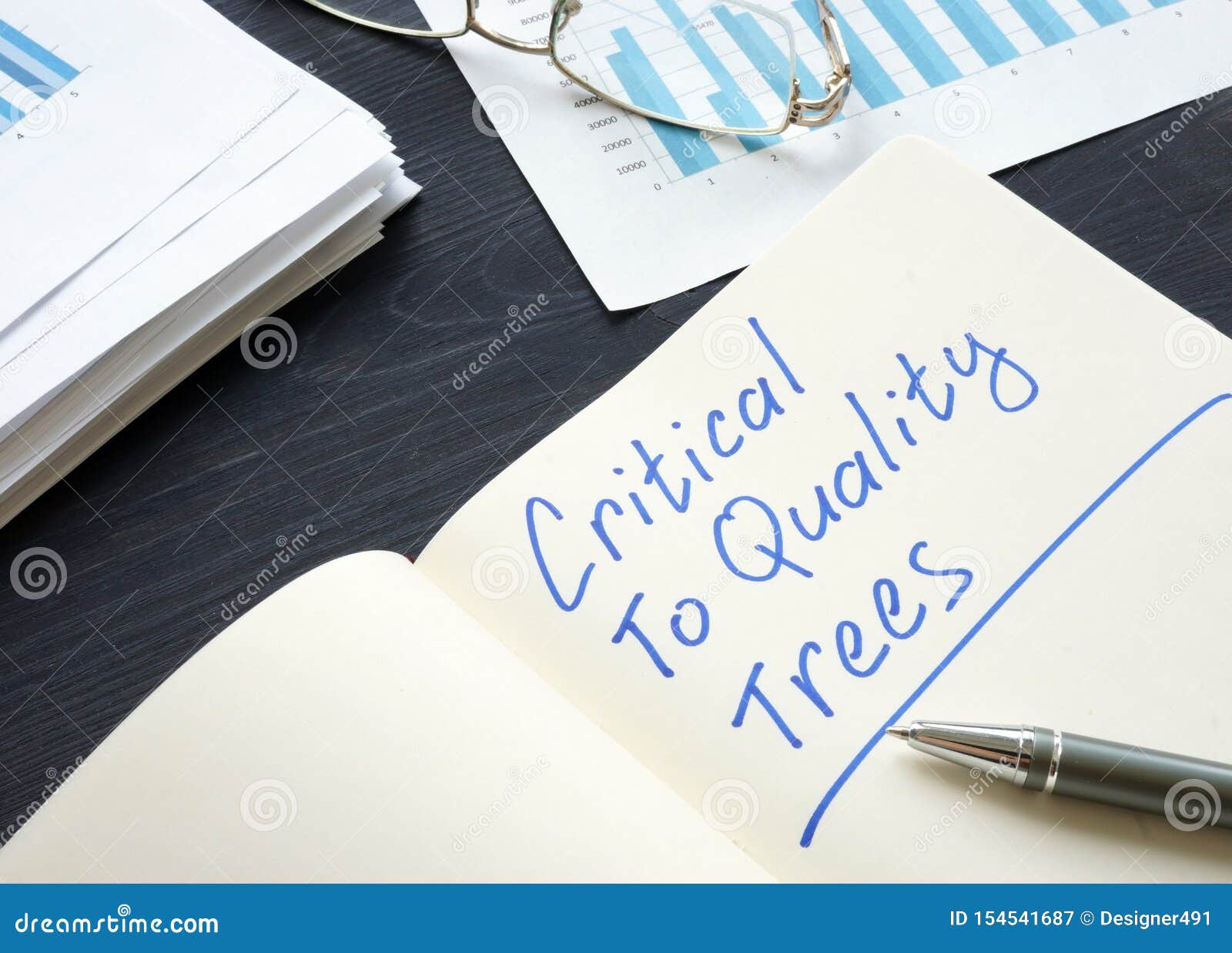 Critical To Quality Trees CTQ and Stack of Papers Stock Image - Image ...