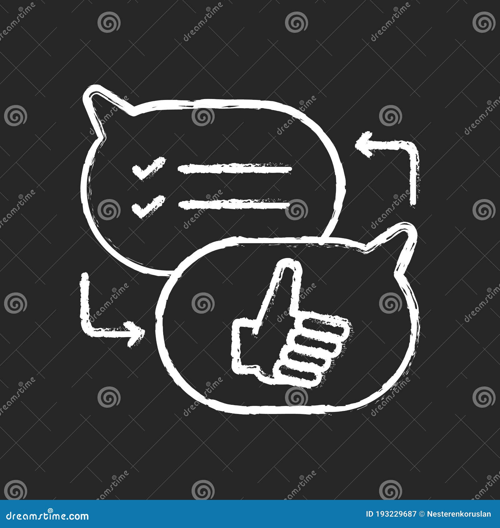 Criticism Chalk White Icon on Black Background Stock Vector ...