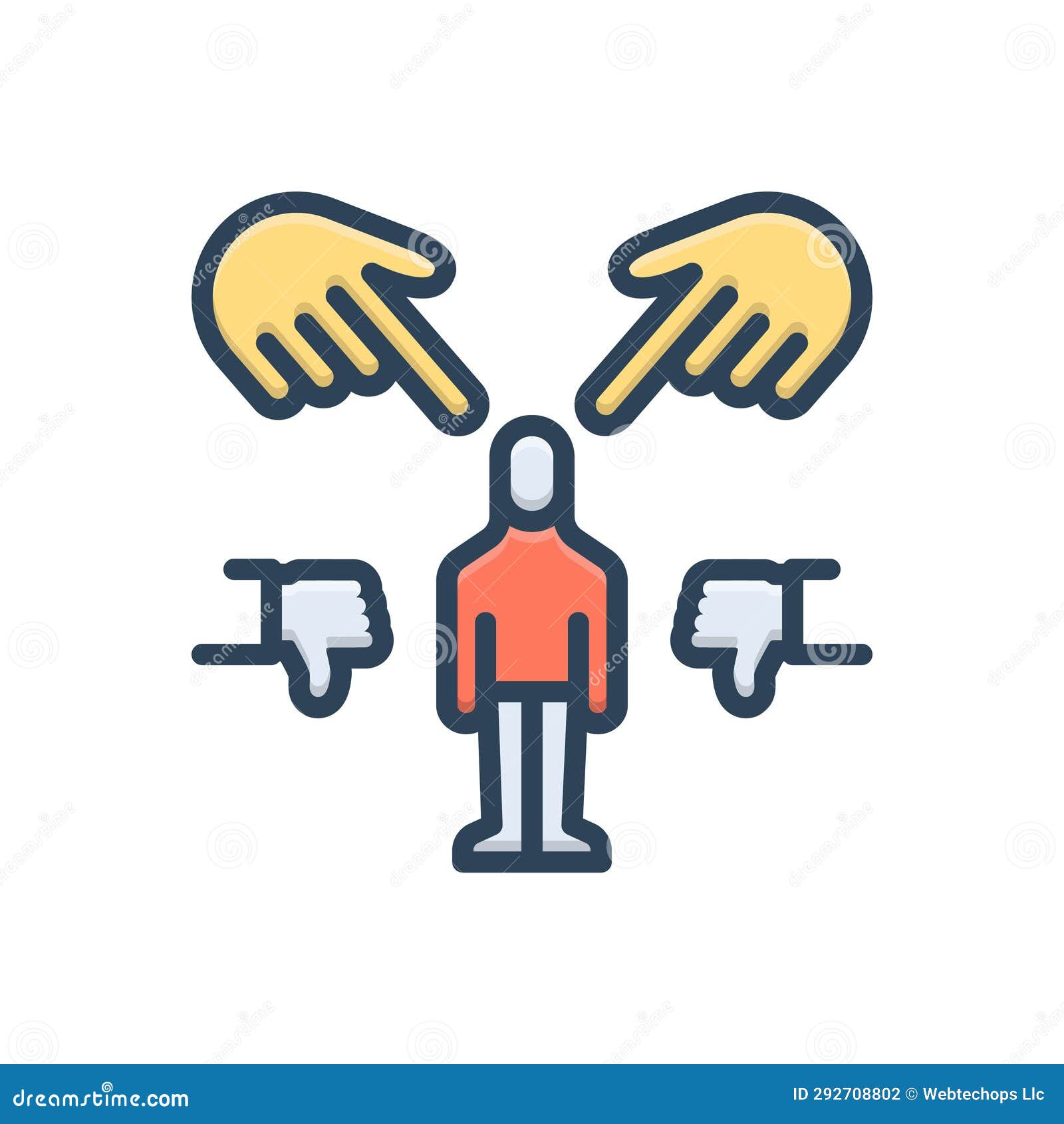 Color Illustration Icon for Criticism, Animadversion and Humiliation ...