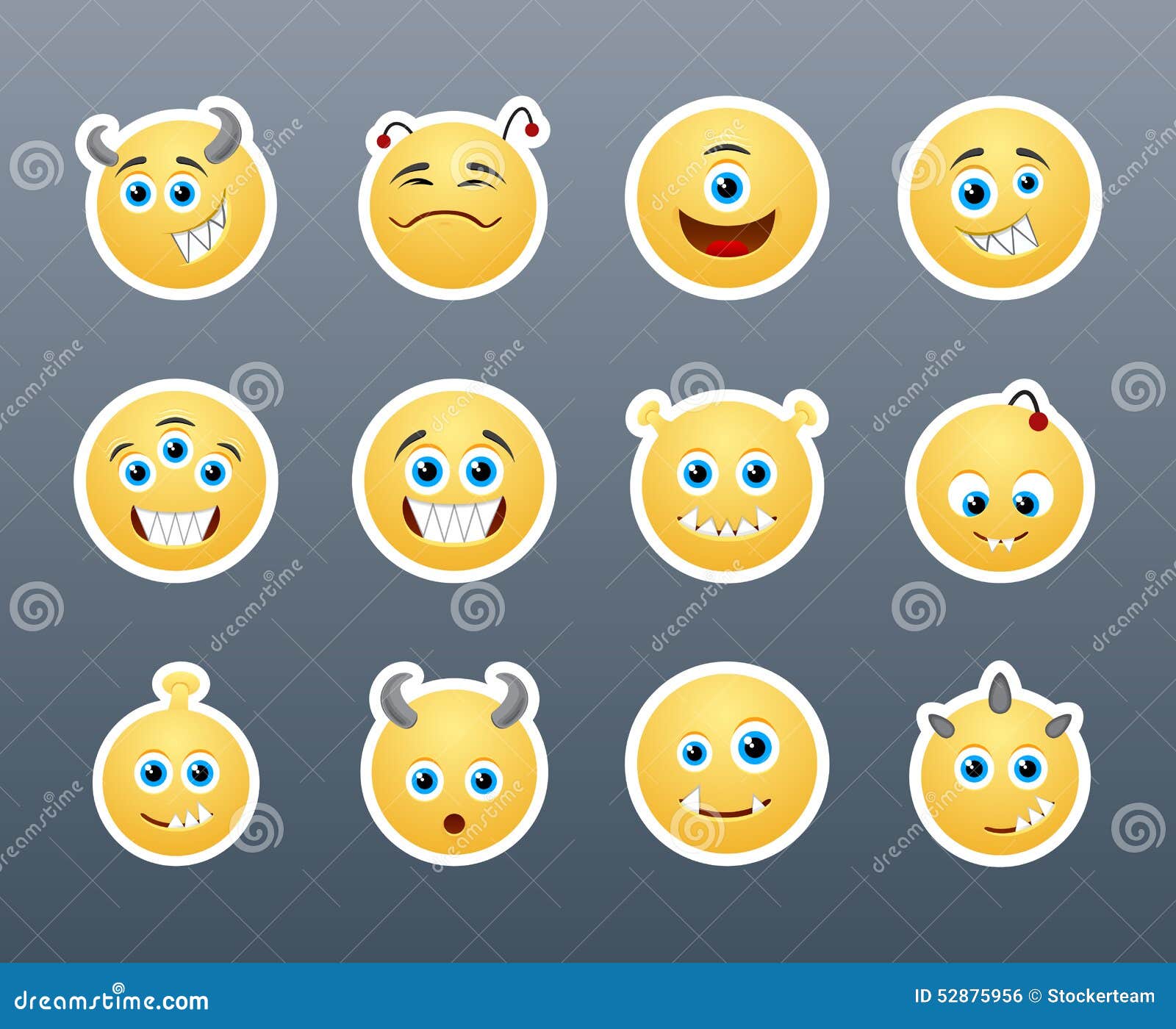 Critters stock illustration. Illustration of funny, grimace - 52875956