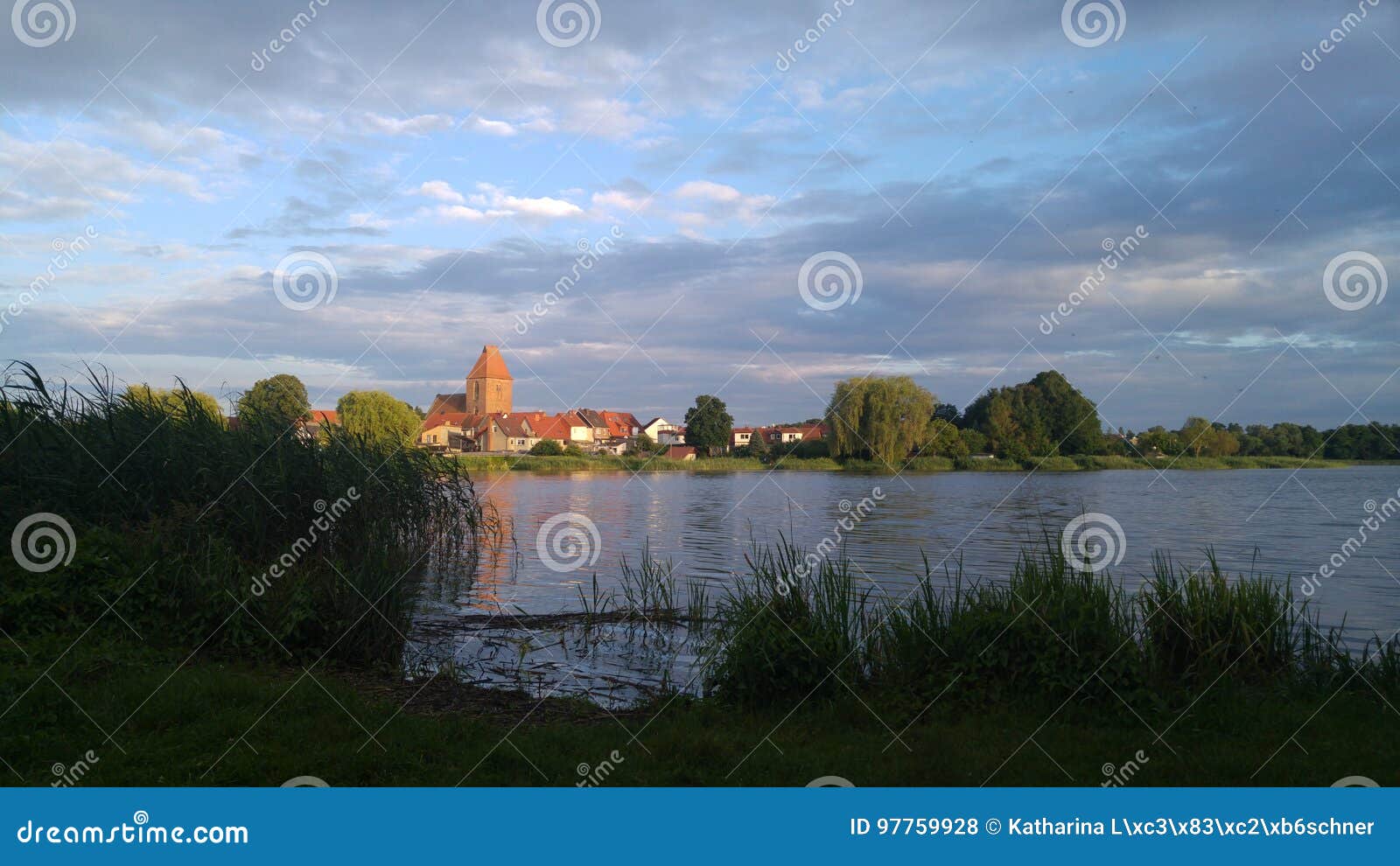 Crivitz in Germany stock photo. Image of lake, sunrise - 97759928