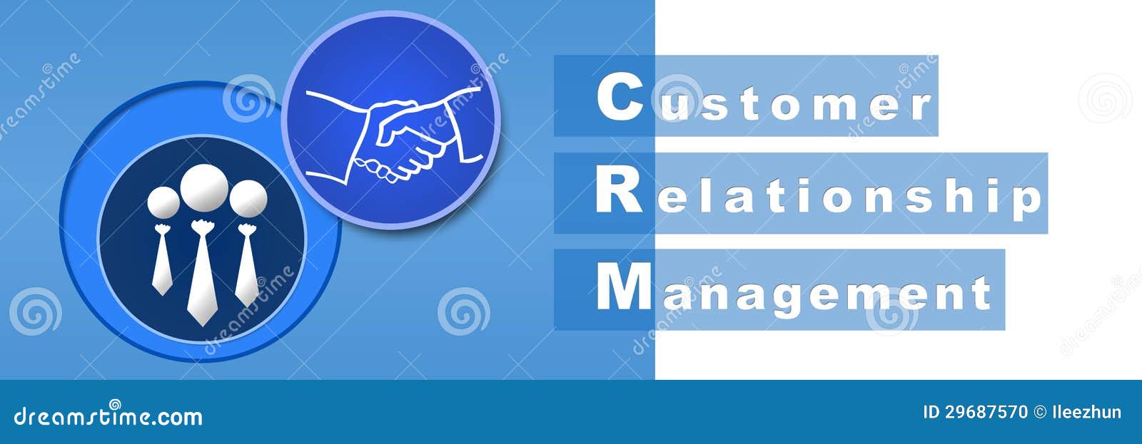 CRM Banner Blue stock illustration. Illustration of page - 29687570