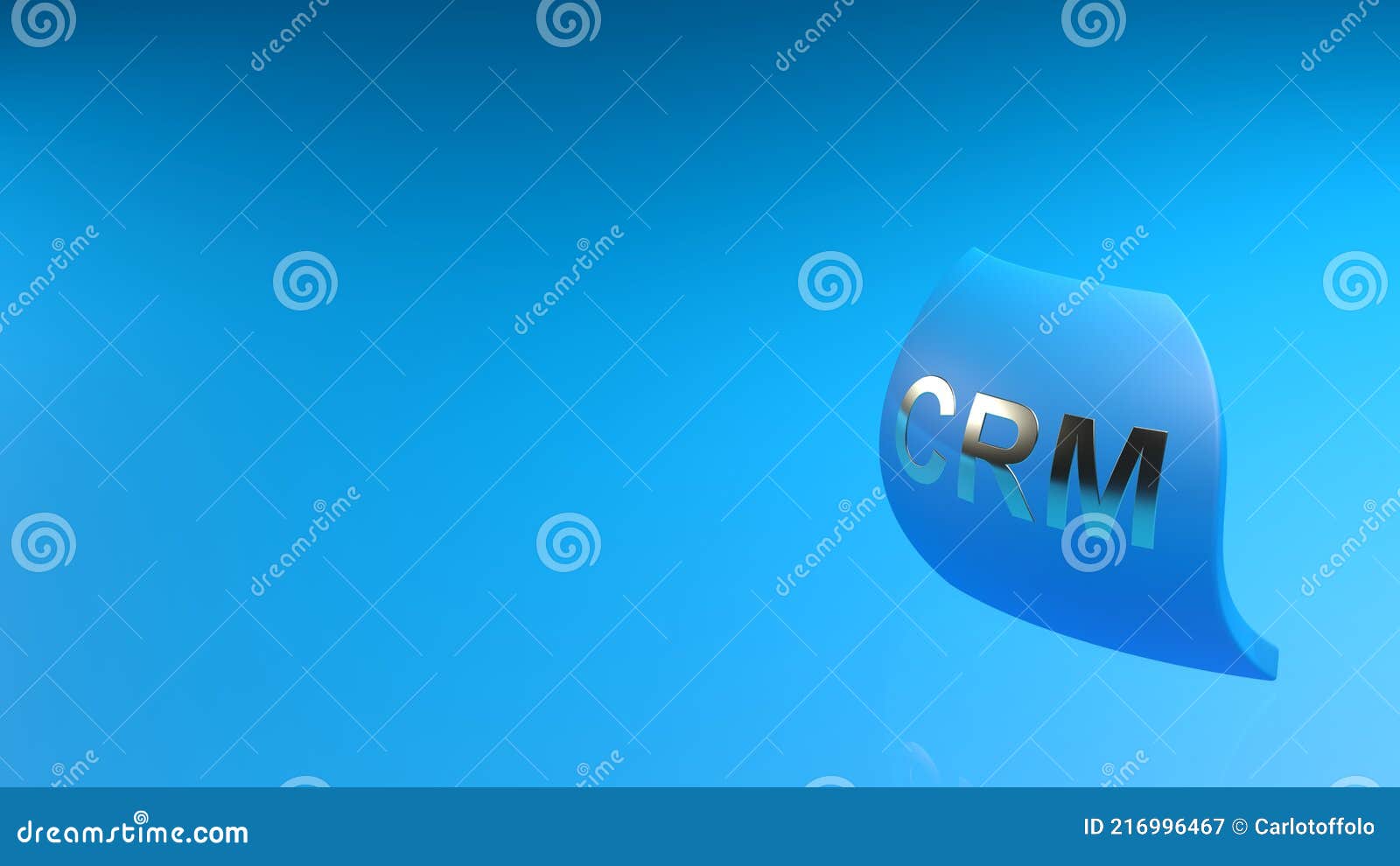 CRM Blue Icon on Blue Background - 3D Rendering Illustration Stock ...