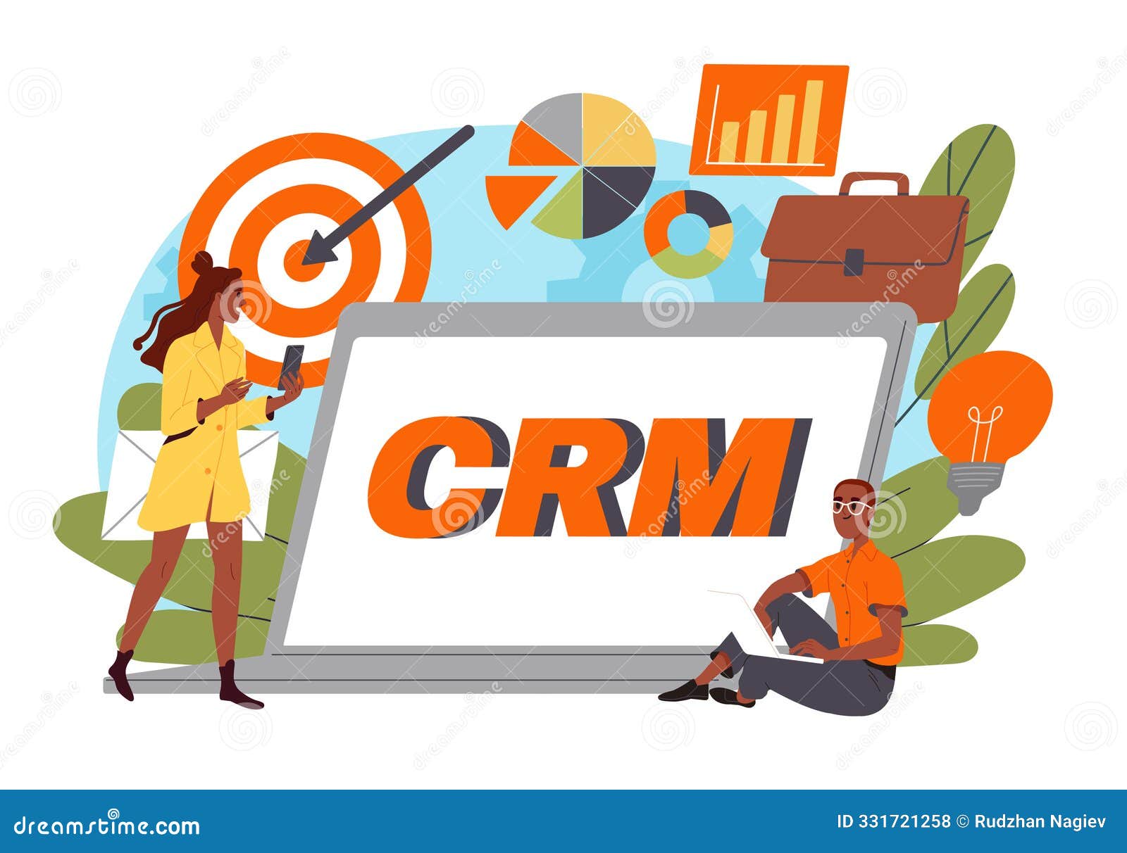 Crm on Computer. Customer Relationship Management. User Behavior Analysis Stock Illustration ...
