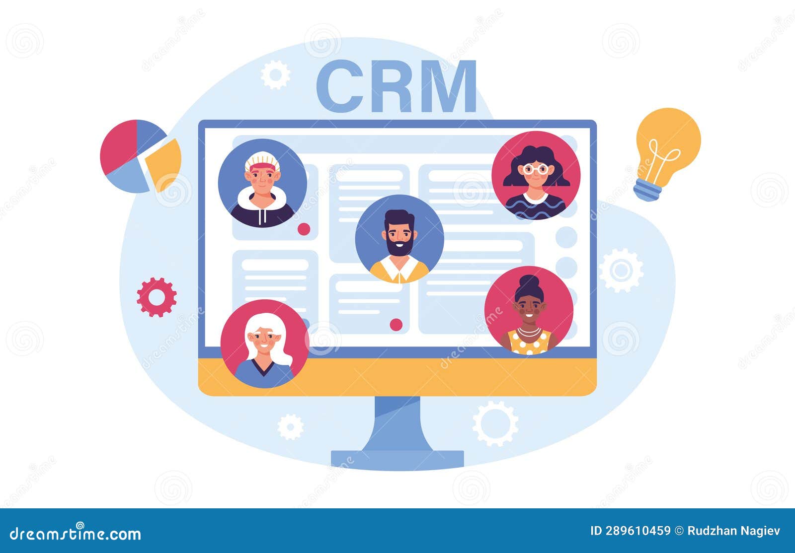 CRM at Computer Vector Concept Stock Vector - Illustration of ecommerce ...