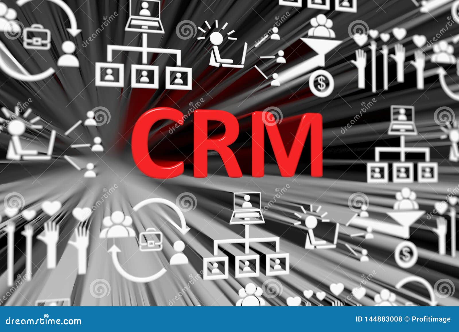 CRM Concept Blurred Background Stock Illustration - Illustration of ...