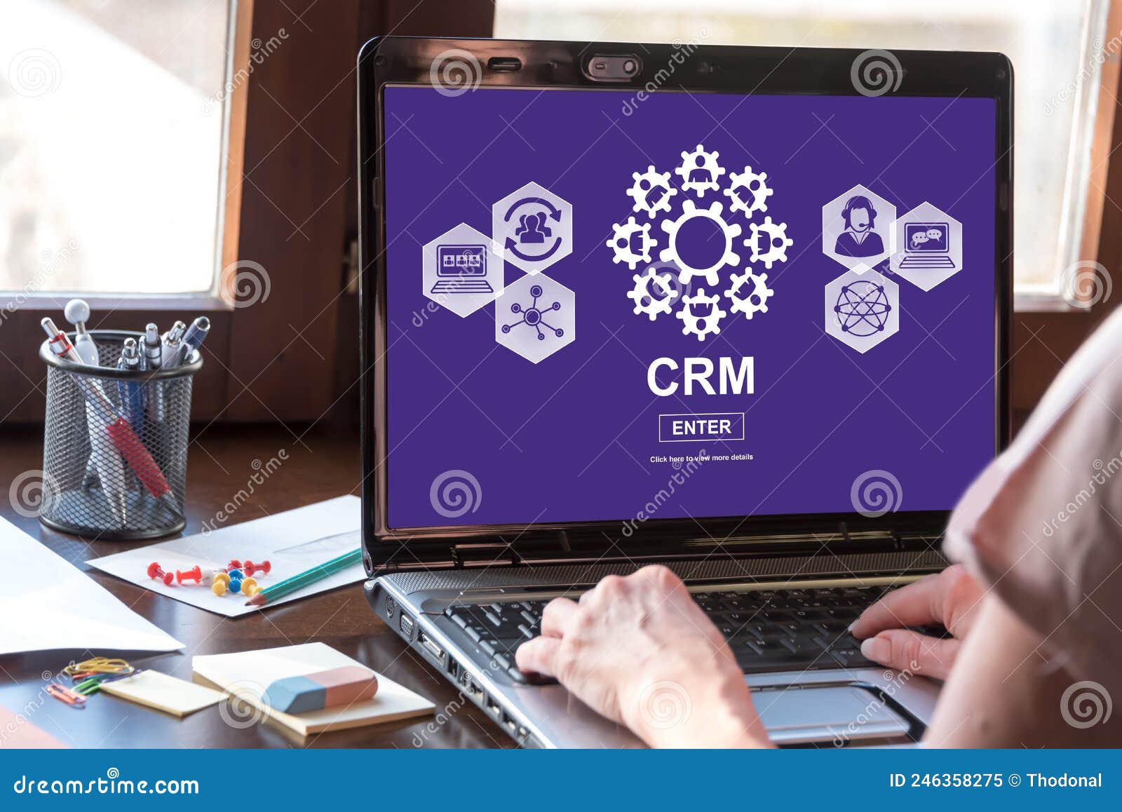 Crm Concept on a Laptop Screen Stock Image - Image of company ...