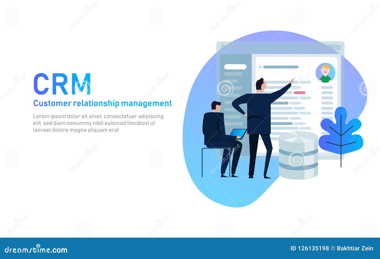 CRM. Customer Relationship Management Concept. Businessman Looking into ...