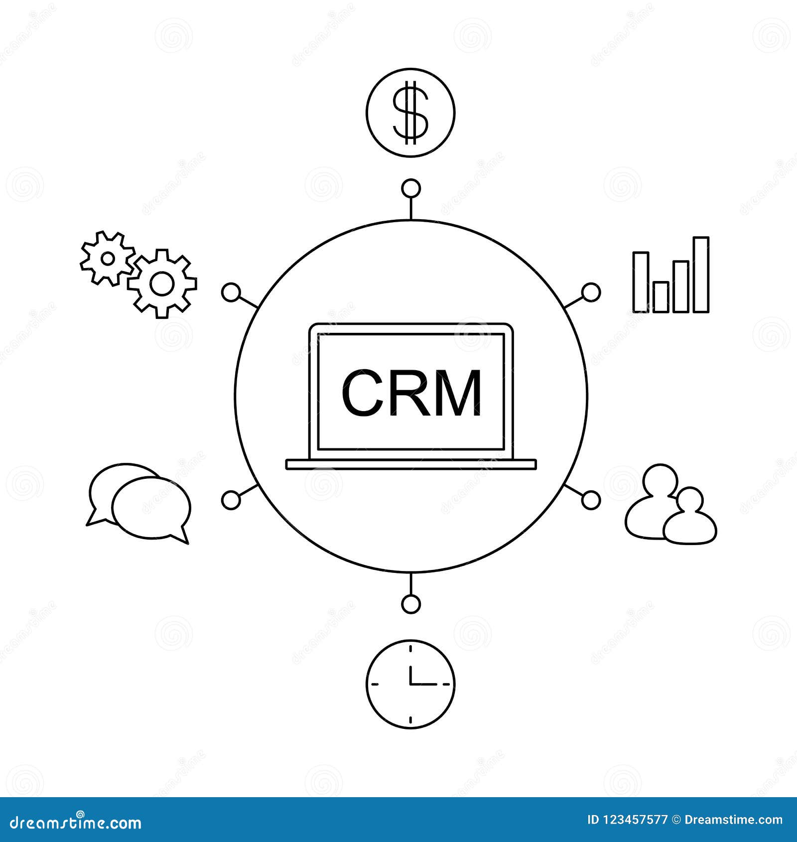 CRM Customer Relationship Management Concept Flat Vector Illustration ...