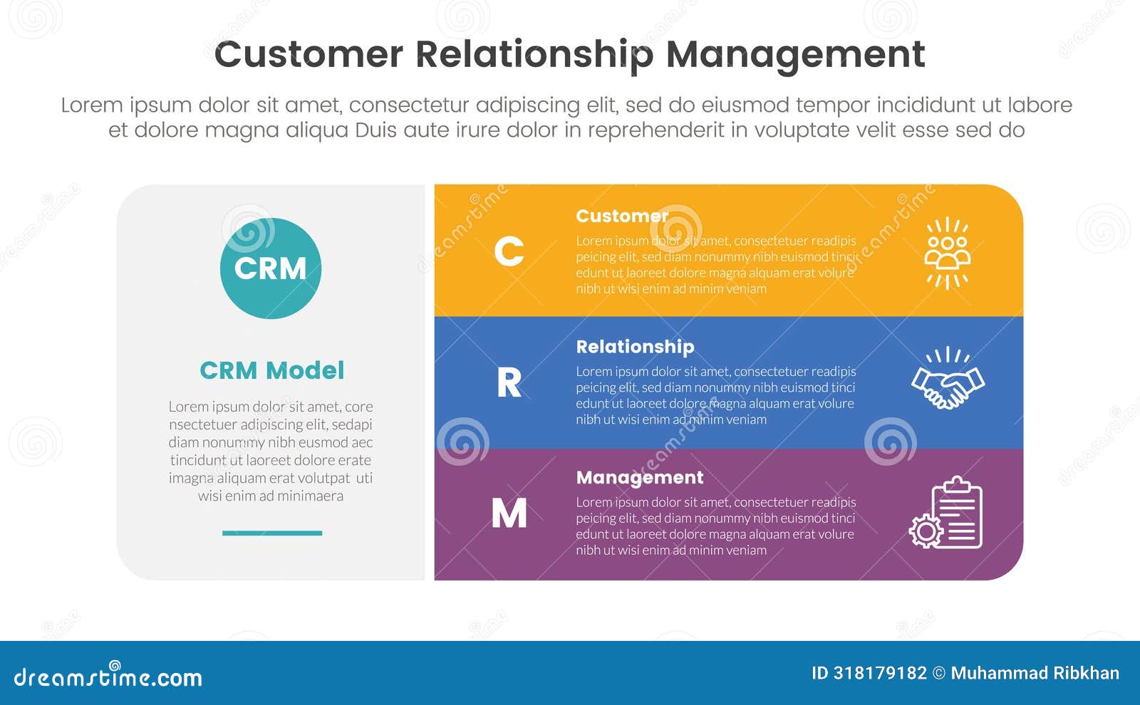 CRM Customer Relationship Management Infographic 3 Point Stage Template ...