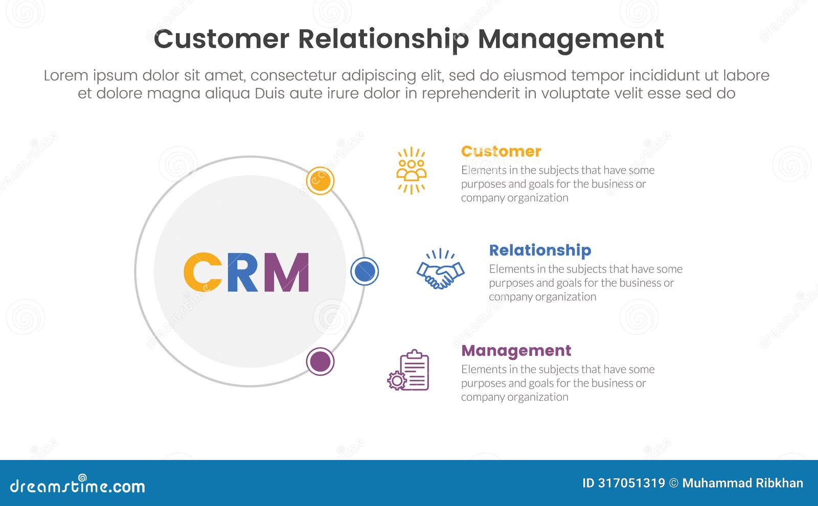 Crm Customer Relationship Management Infographic 3 Point Stage Template ...
