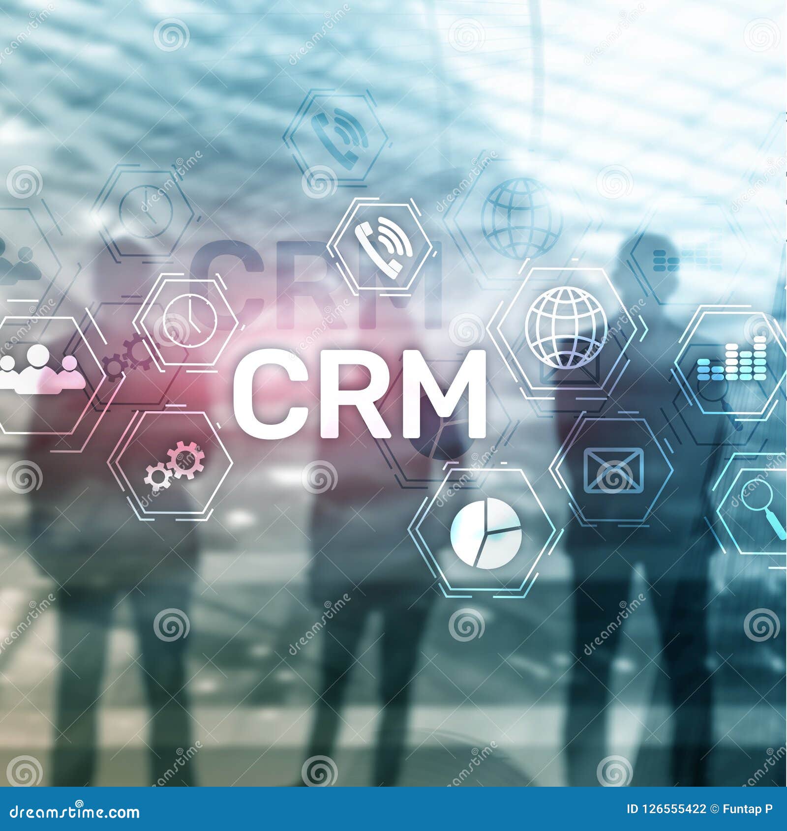 CRM, Customer Relationship Management System Concept On Abstract ...
