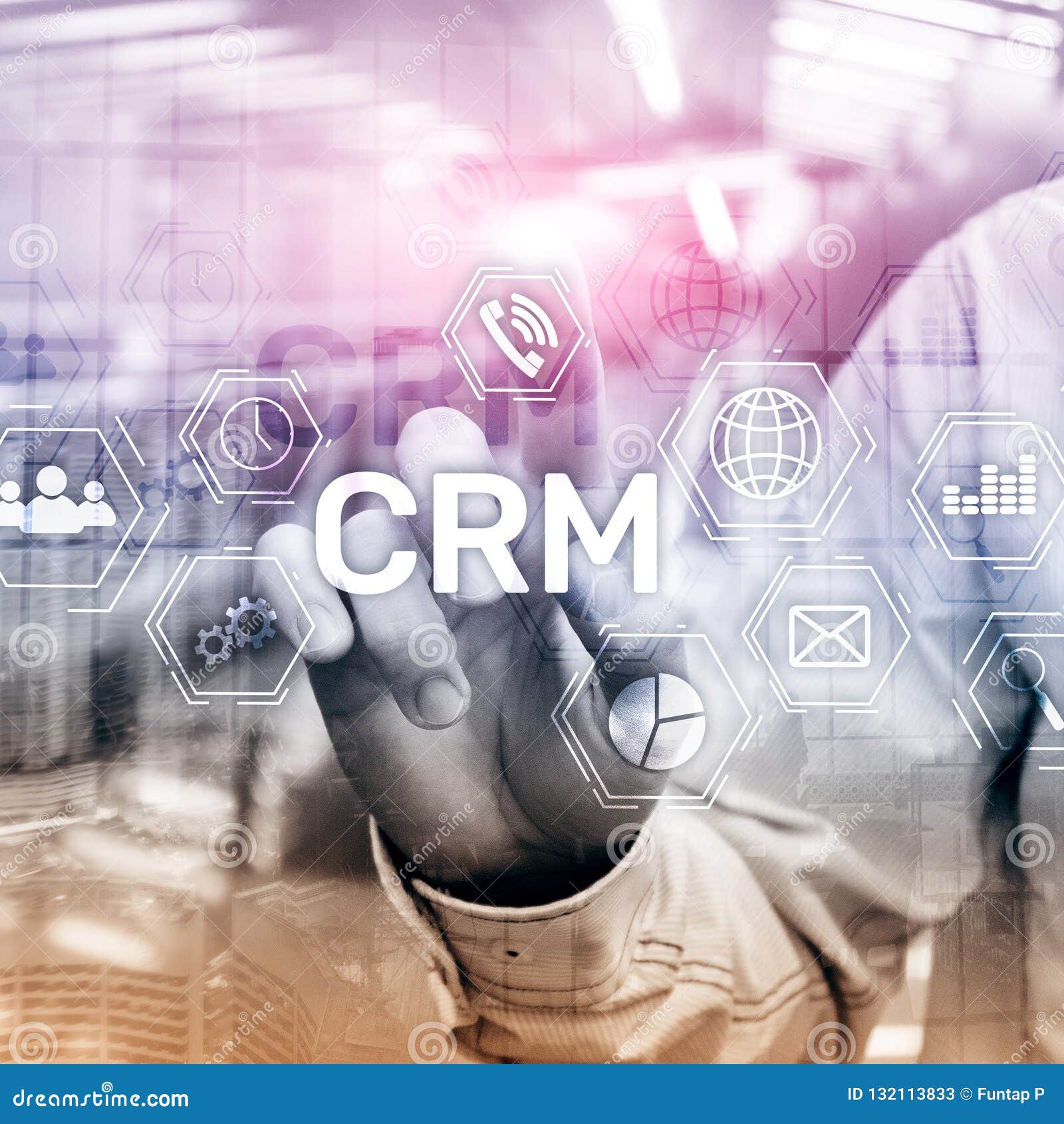 CRM, Customer Relationship Management System Concept on Abstract ...