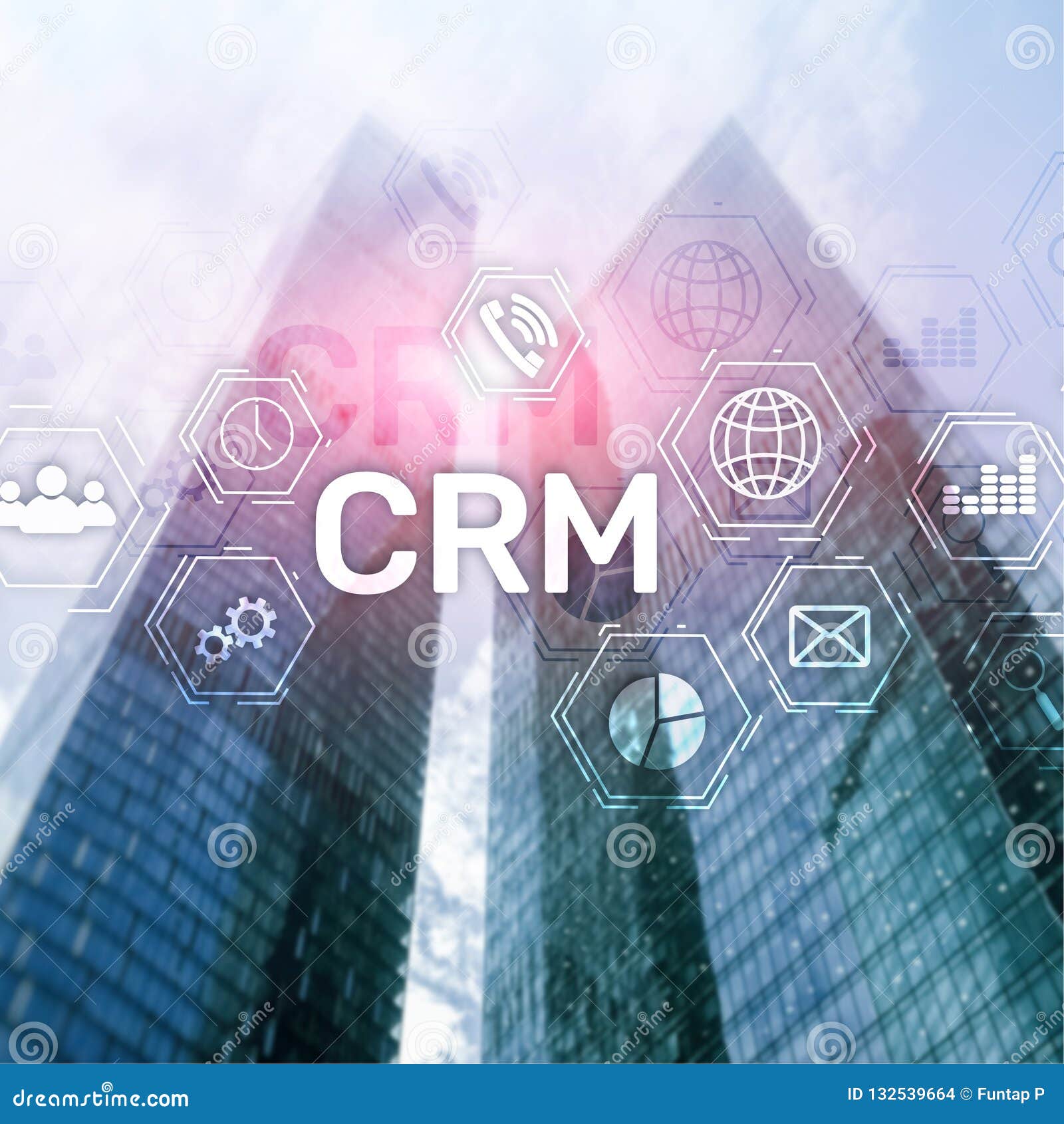 CRM, Customer Relationship Management System Concept on Abstract ...