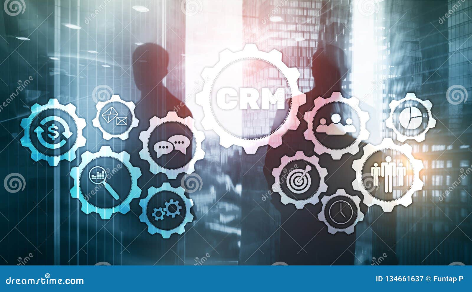 CRM, Customer Relationship Management System Concept on Abstract ...