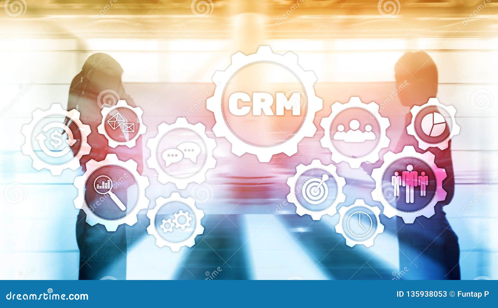 CRM, Customer Relationship Management System Concept on Abstract ...
