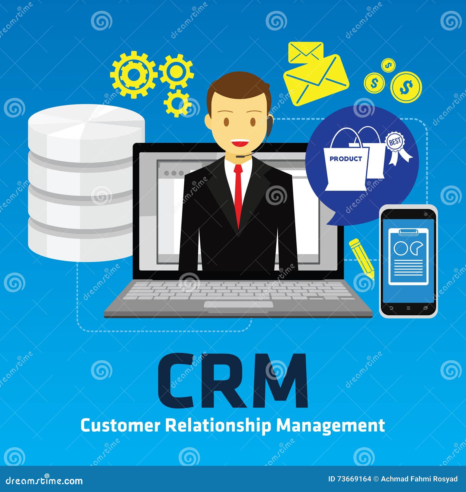 Crm Customer Relationship Management Stock Vector - Illustration of ...