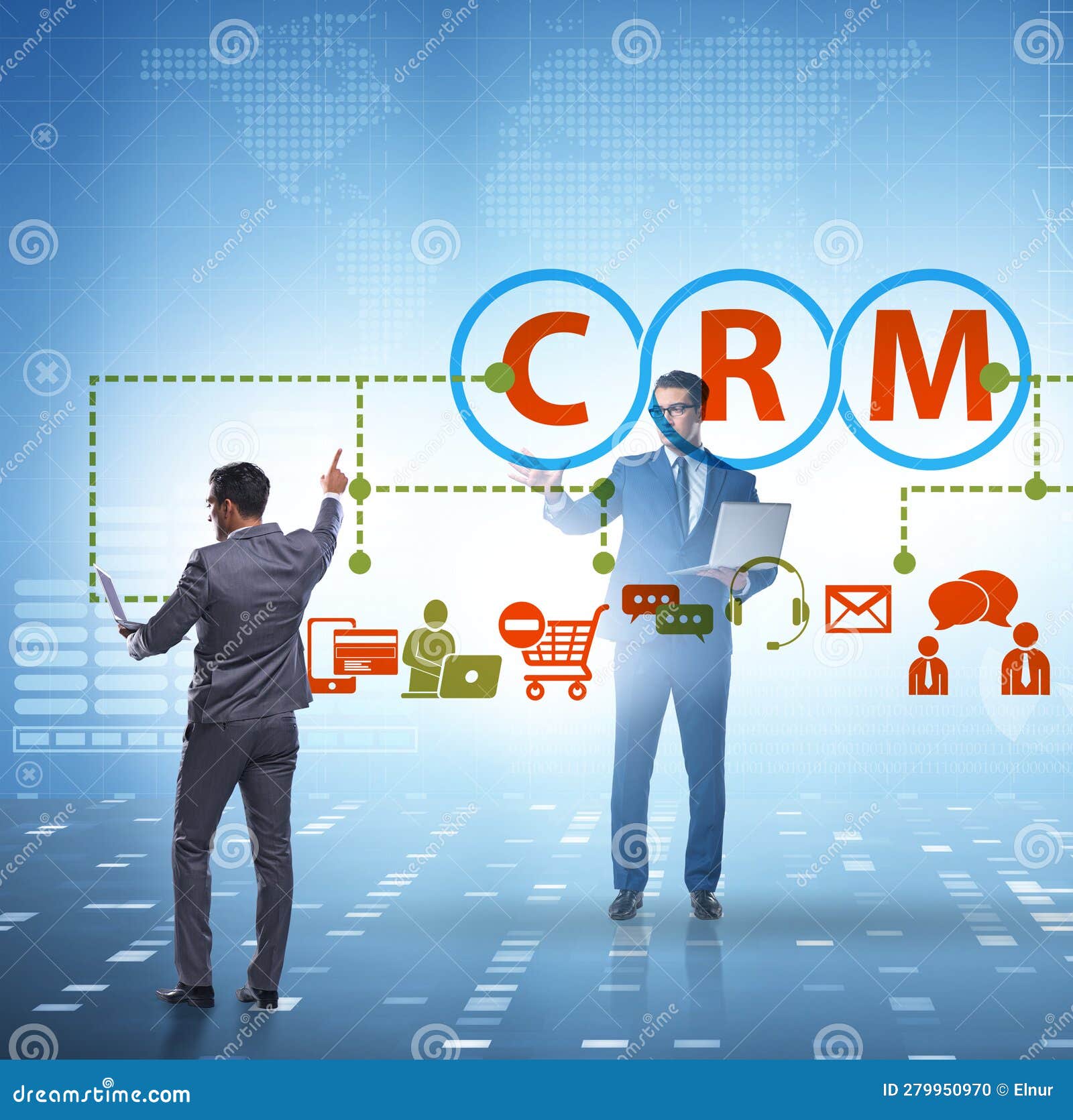 CRM Custromer Relationship Management Concept with Businessman Stock ...