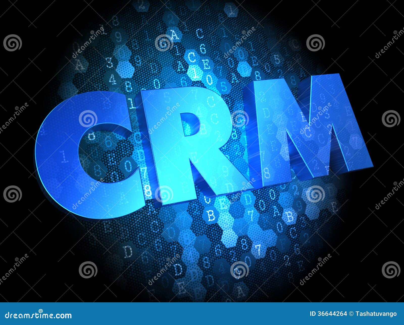 CRM on Dark Digital Background. Stock Illustration - Illustration of ...