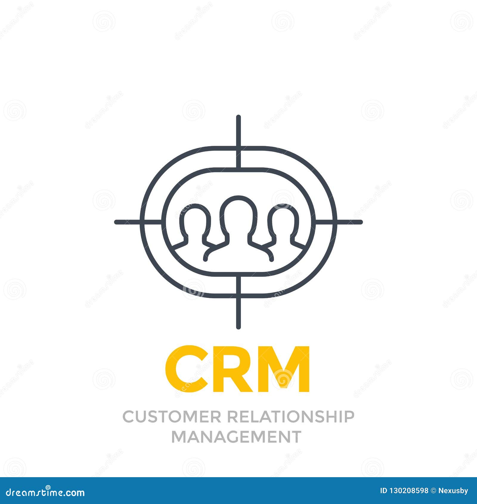 CRM, Het Pictogram Van De Customer Relationship Managementlijn Vector ...