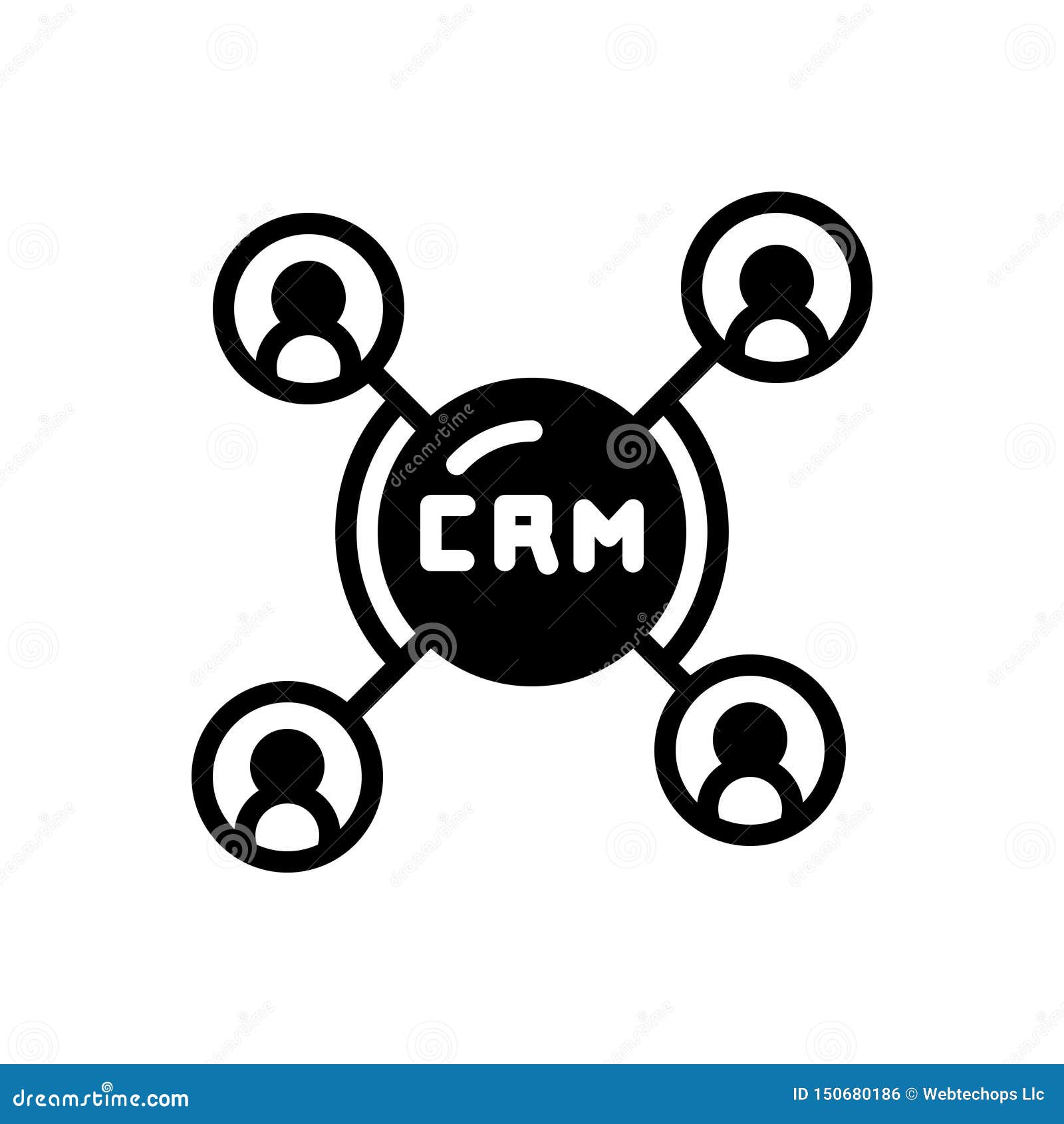 Black Solid Icon for Crm, Customer and Software Stock Vector ...