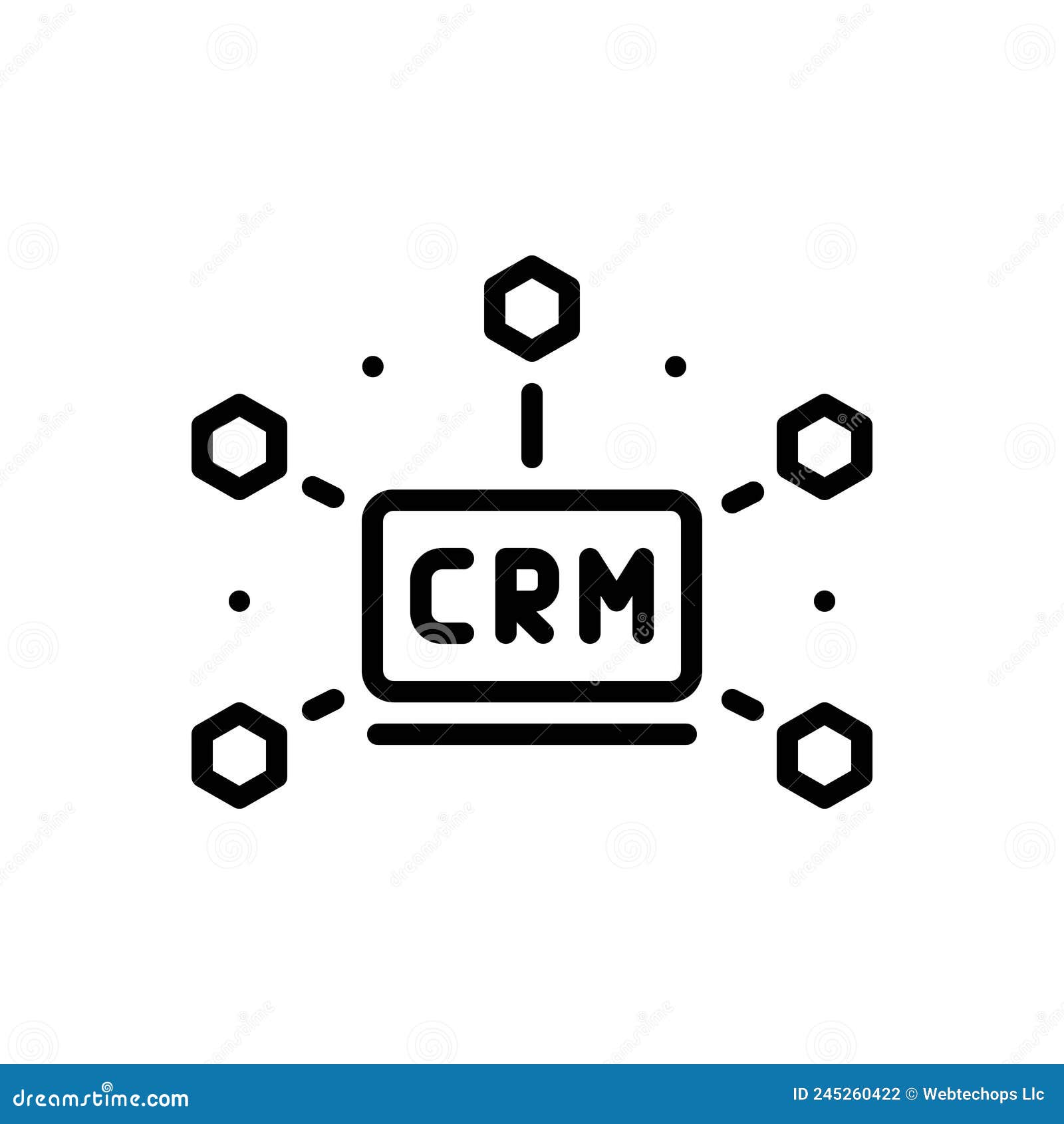 Black Line Icon for Crm, Cycle and Management Stock Vector ...