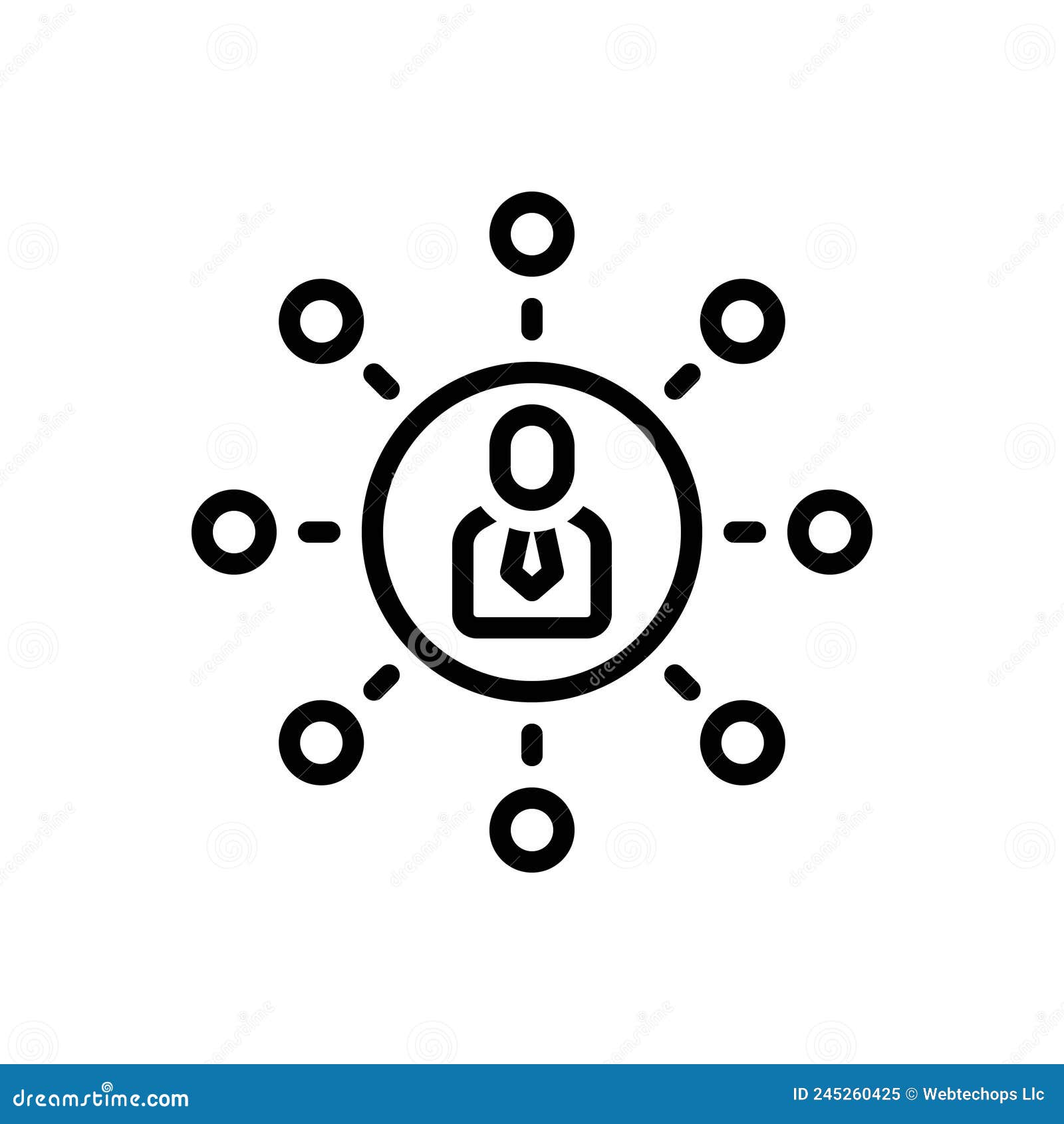 Black Line Icon for Crm, Management and Technology Stock Vector ...