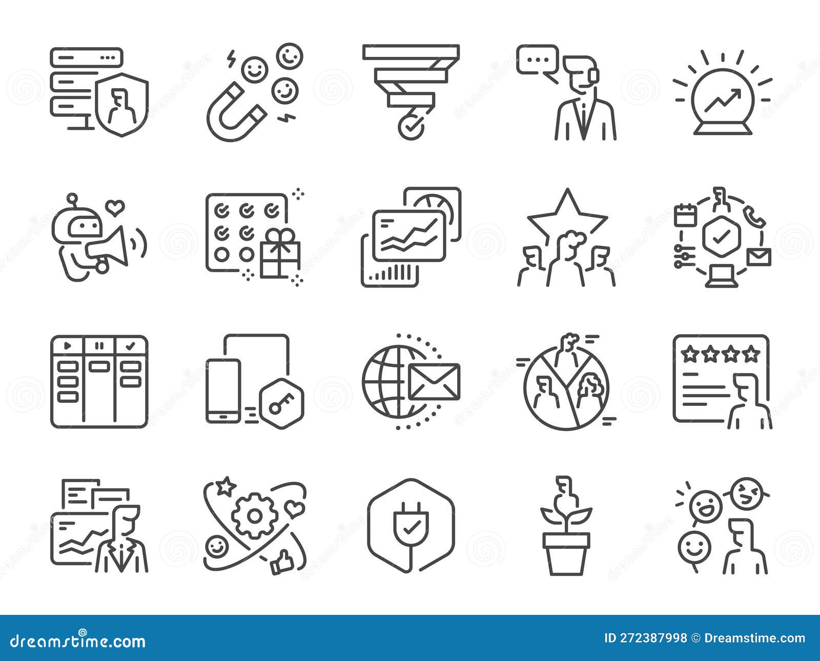 Customer Data And Analytics Vector Line Icons Set. Customer, Data ... Customer Data And Analytics Vector Line Icons Set. Customer, Data ...
