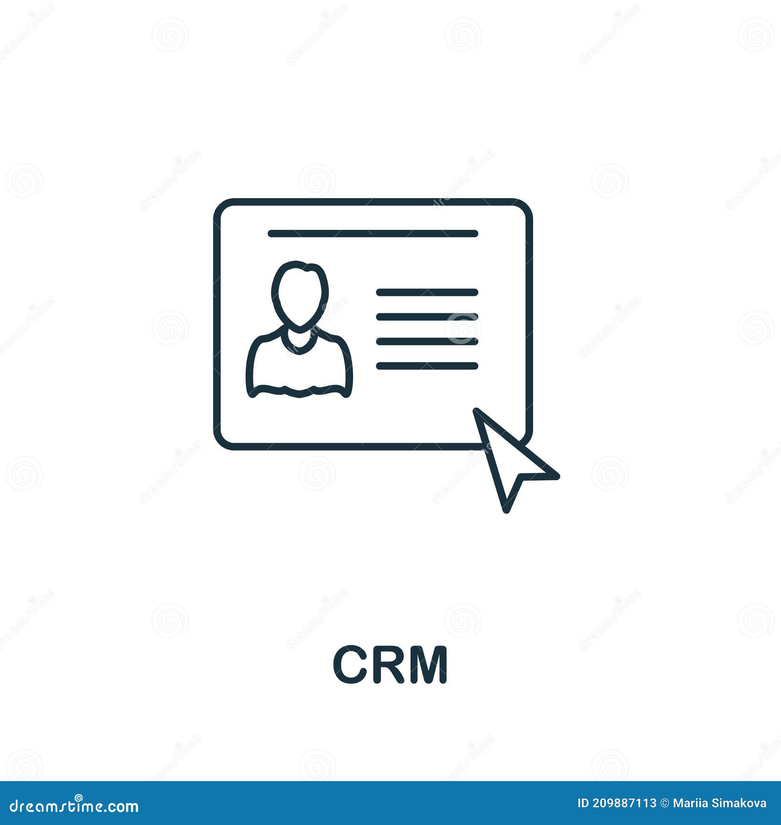 Crm Icon. Simple Element from Business Intelligence Collection ...