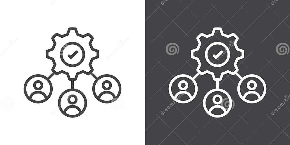 CRM Icon Flat Vector Set Outline Stock Vector - Illustration of ...
