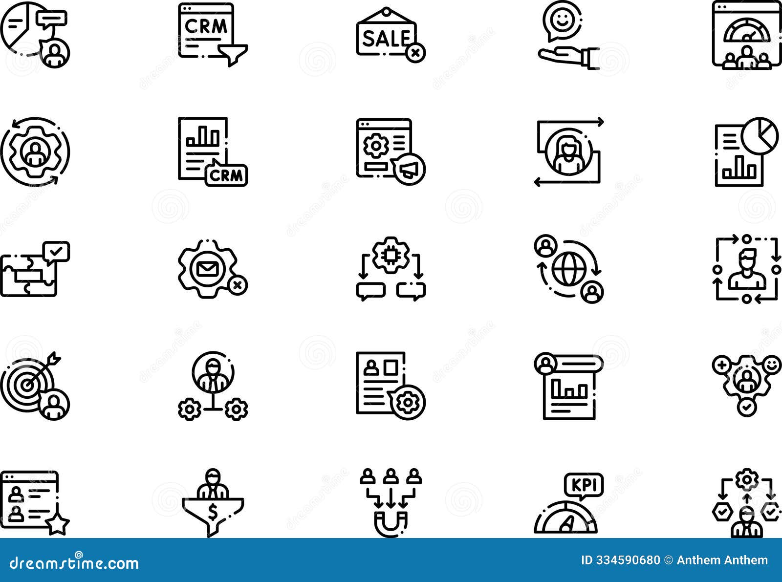 Crm Icons Collection is a Vector Illustration with Editable Stroke ...