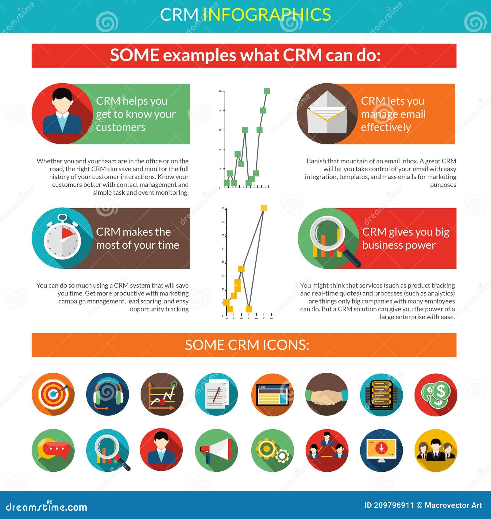 Crm Infographics Set stock vector. Illustration of affiliate - 209796911
