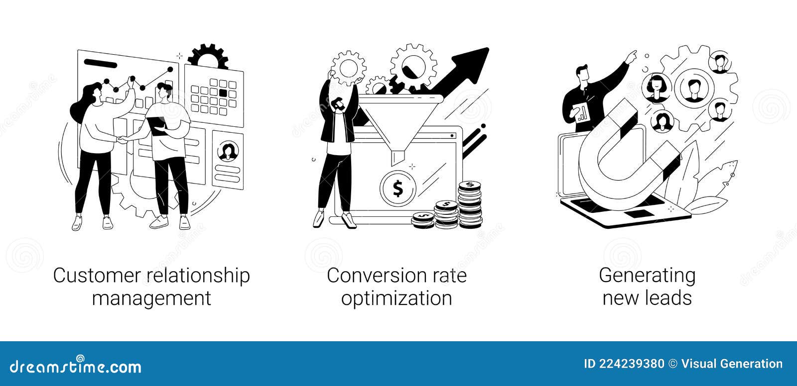 CRM Lead Management Abstract Concept Vector Illustrations. Stock Vector ...
