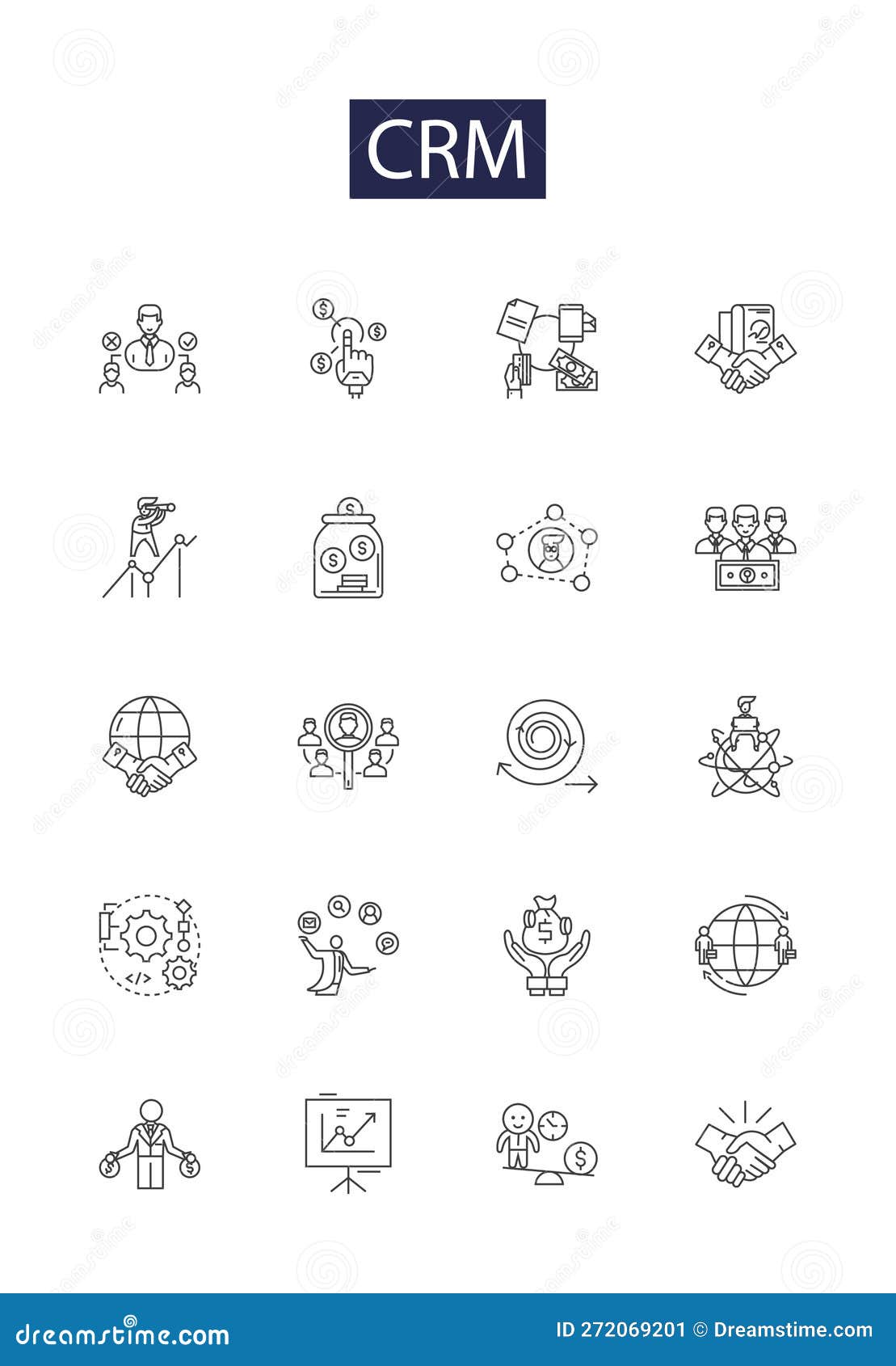 Crm Line Vector Icons and Signs. Software, Customer, Relationship ...